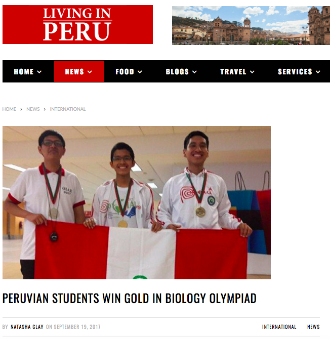 Peruvian Students Win Gold in Biology Olympiad - Livinginperu.com