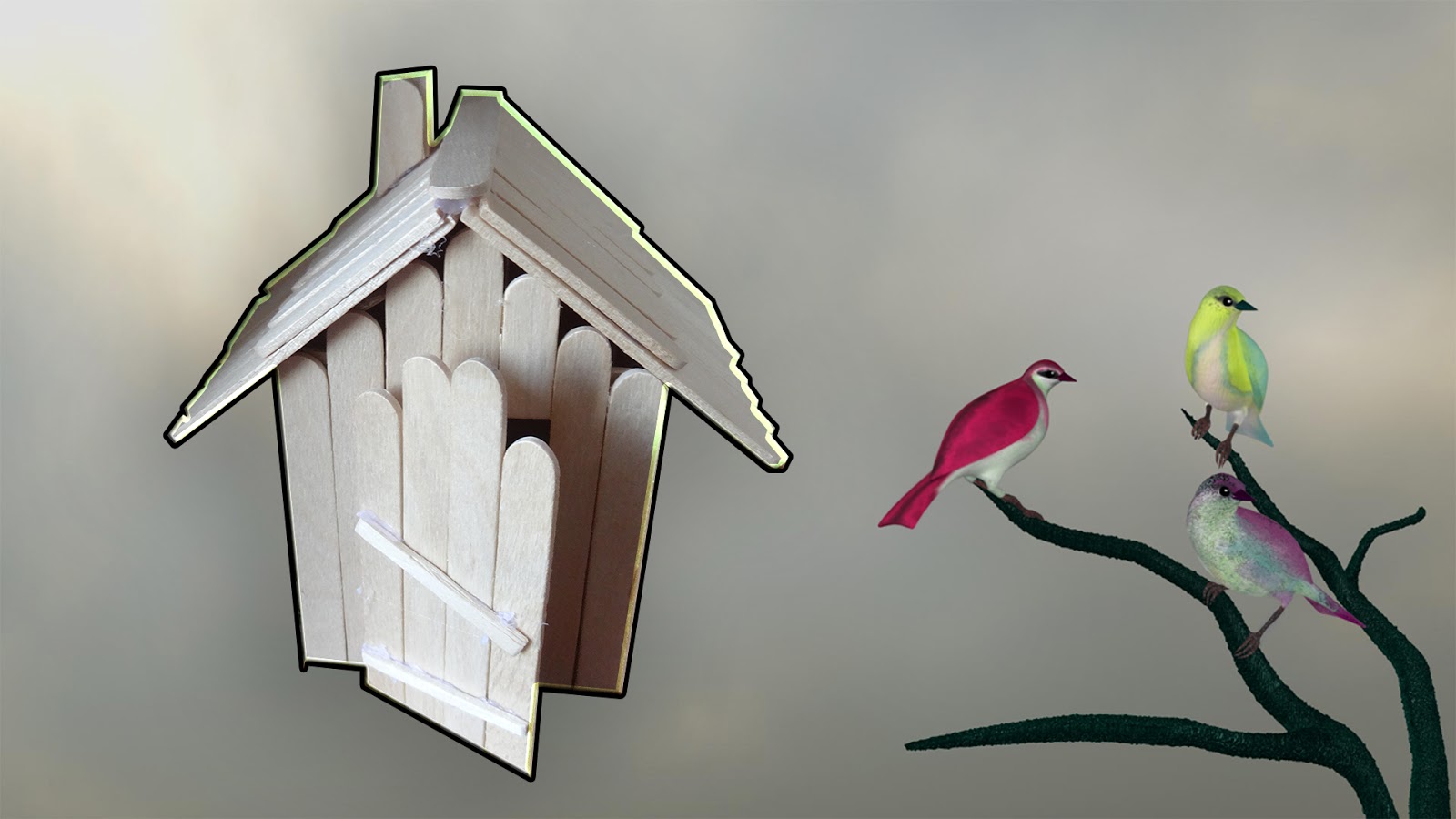 DIY LAB: Crafts for kids:Popsicle stick crafts house-Diy using ice ...