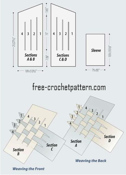 Cable Crossover / Knitted Cardigan - Free Crochet Patterns