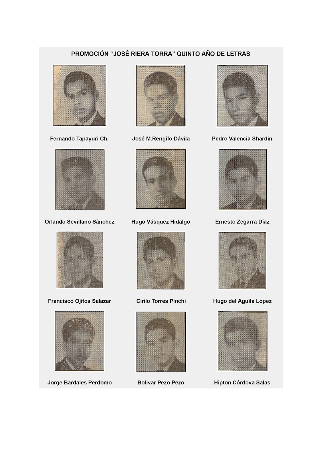 Un Catalán en la Amazonía Peruana: PROMOCION JOSE RIERA TORRA