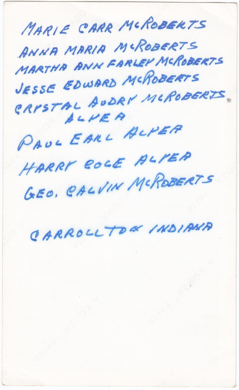 Millie's Family History: Karr - Aydelott