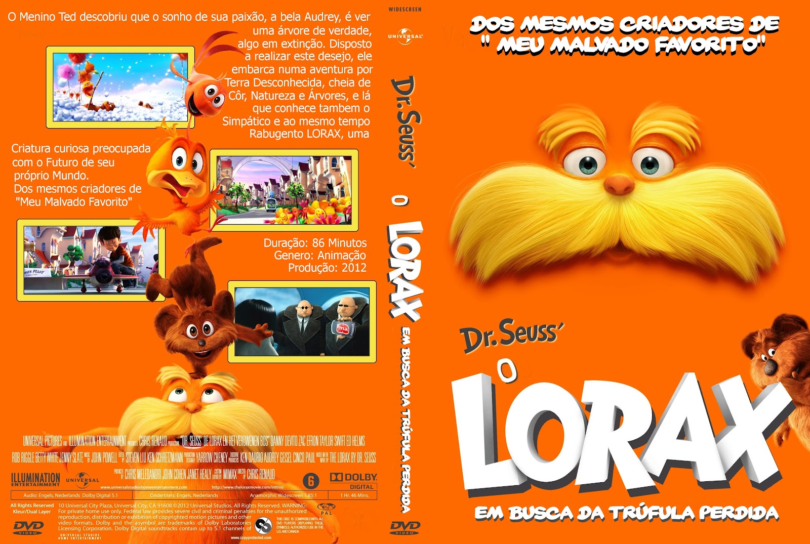 ULTIMATE CAPAS: O Lorax - Em Busca da Trúfula Perdida - Capa + Label