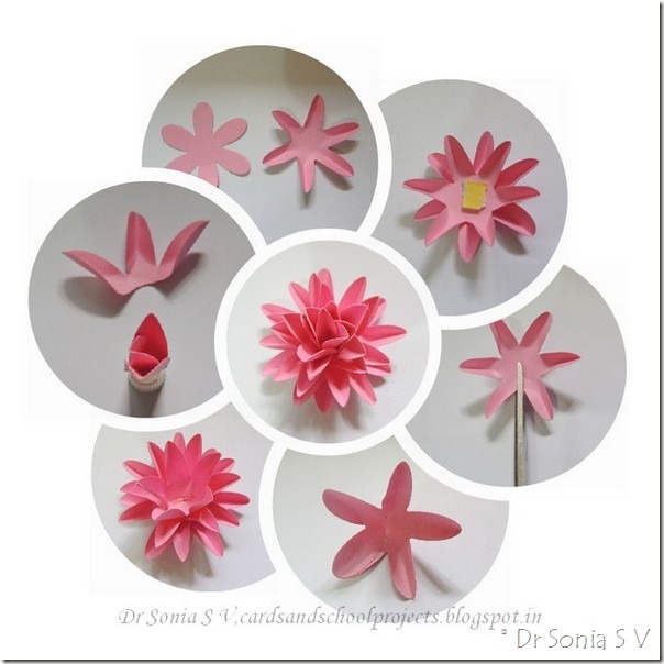 Cards ,Crafts ,Kids Projects: 3 D Flower making