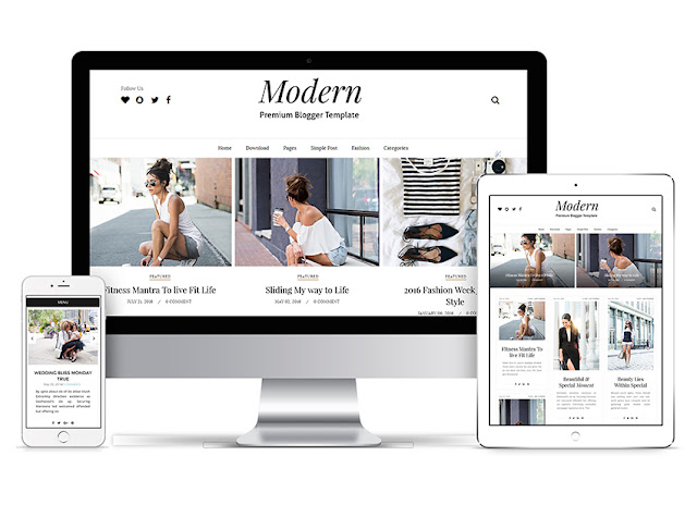 Share Free Blogger Templates: Modern Grid Blogger Template Responsive