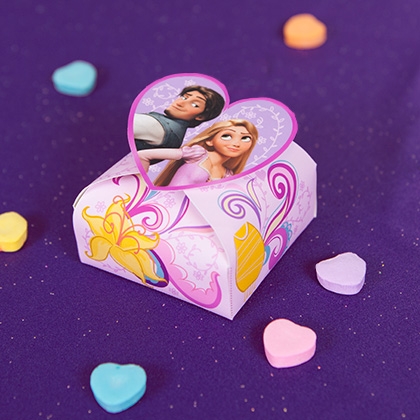 Tangled Valentine's Day Candy Paper Box | Paperized Crafts