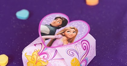 Tangled Valentine's Day Candy Paper Box | Paperized Crafts
