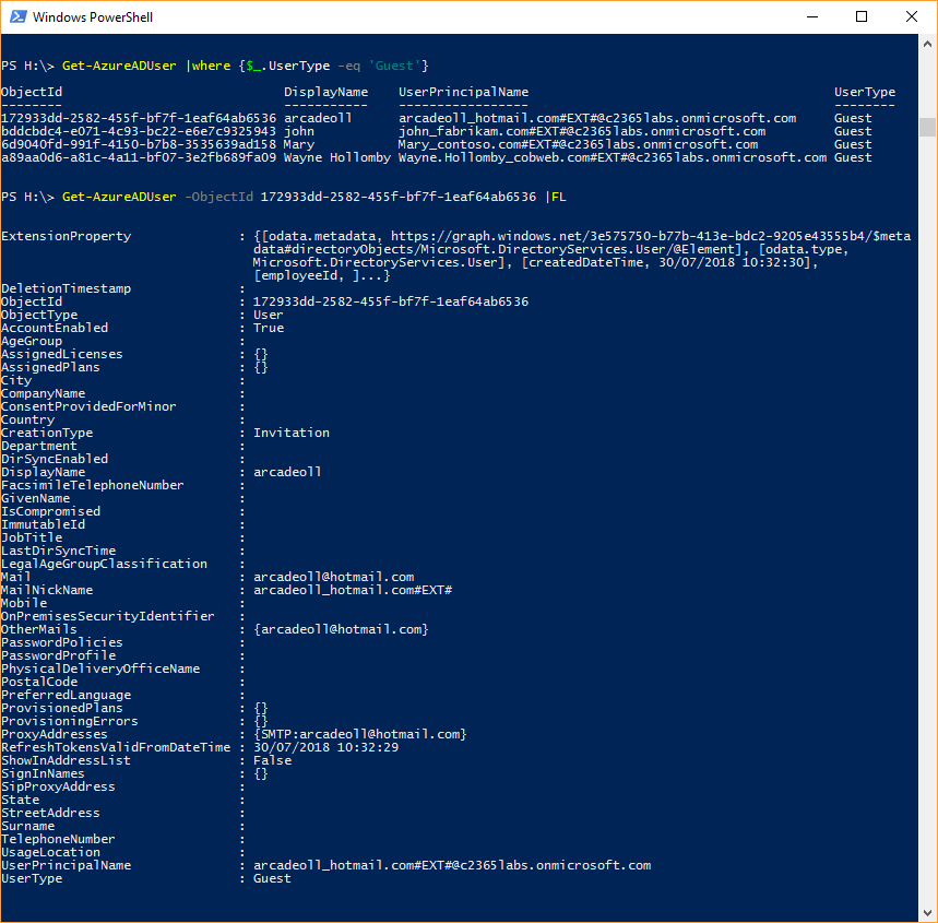 Getting Azure Ad Guest Users With The Azure Ad Preview Powershell Module