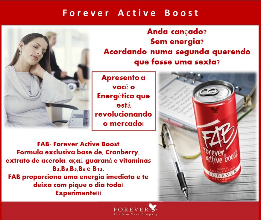 Cuidados Fundamentais: Energético natural- FAB (Forever Active Boost)