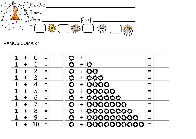Meus Trabalhos Pedagógicos ®: Tabuada de somar