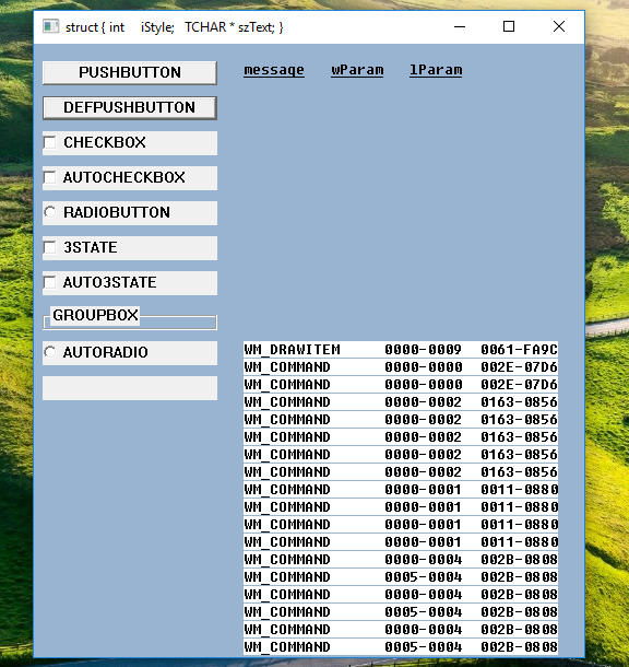 Linguagem C - struct { int iStyle; TCHAR * szText; }