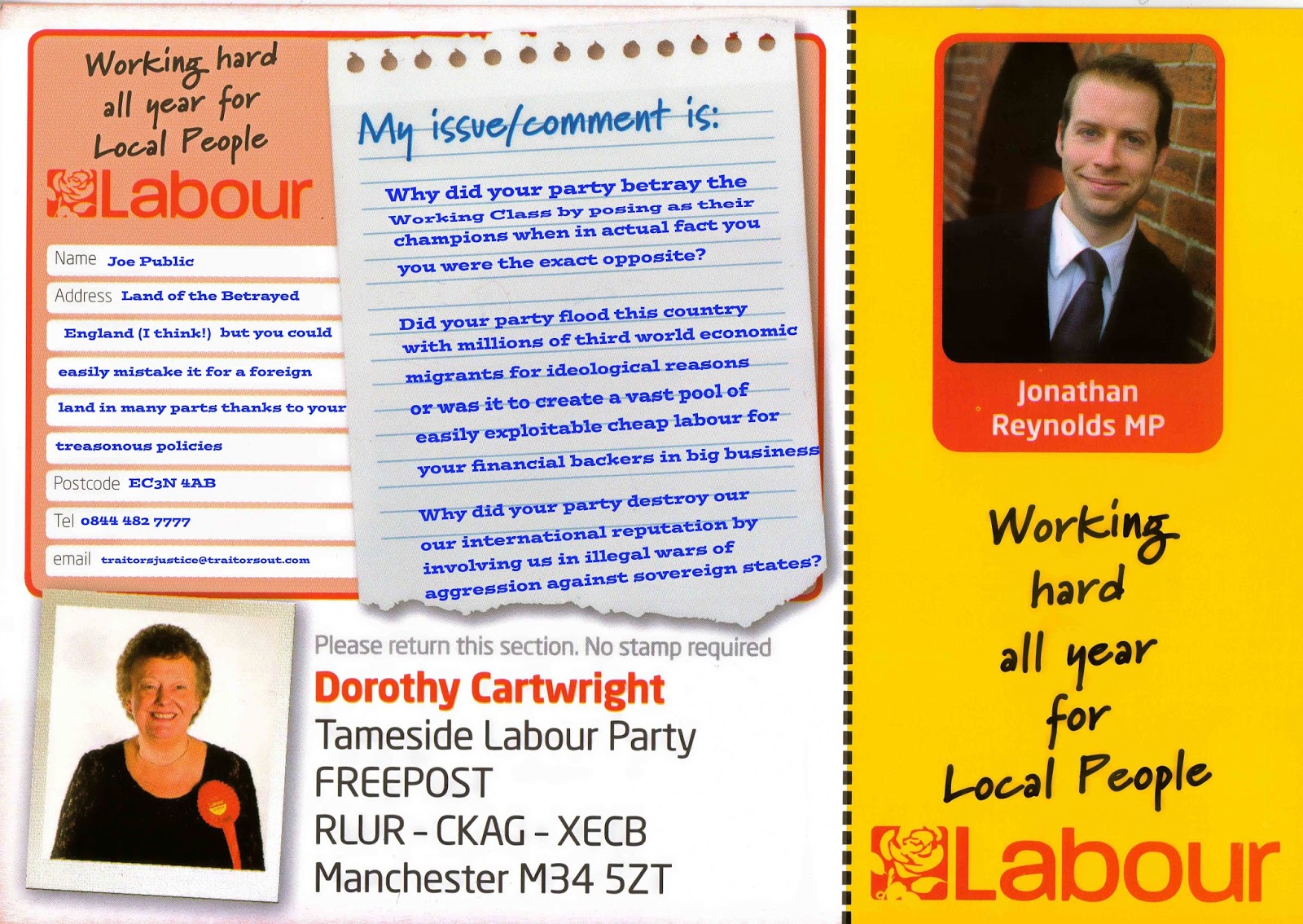 Tameside Citizen: New Labour Party Leaflet