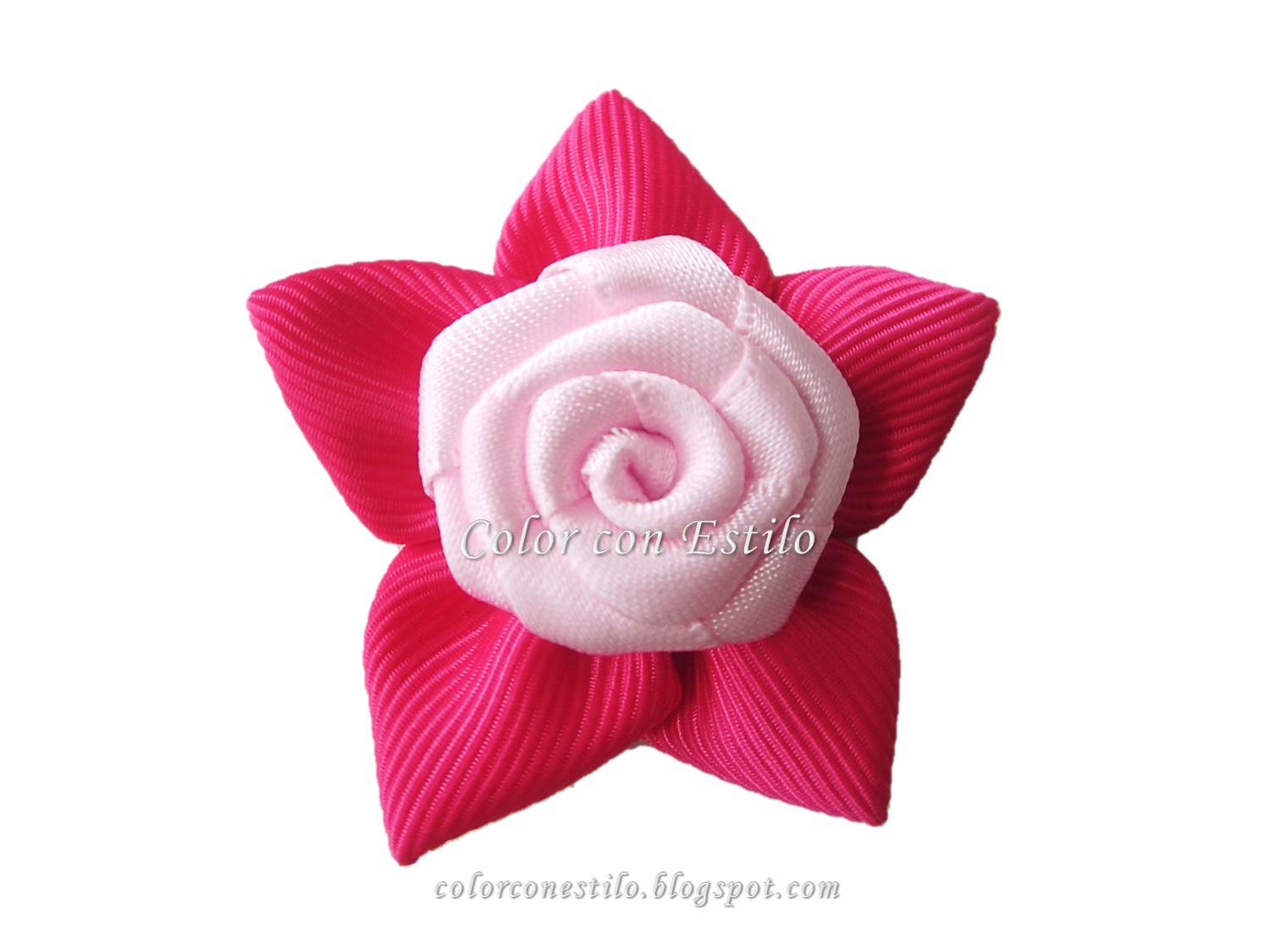 Vinchas y ganchos Rosa Flor