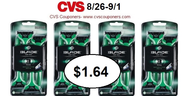 *HOT* Pay $1.64 for CVS Blade X3 Disposable Razors Sensitive Skin at ...