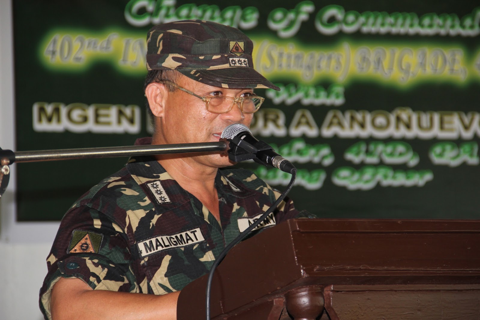 .: Turn-over of Command to new Commanding Officer of 402nd Infantry ...