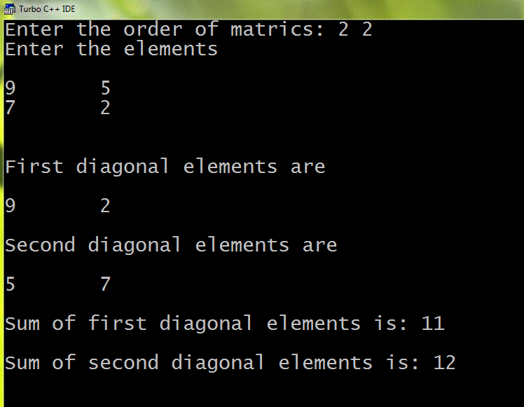 Programming Wala Codes And Tutorials C Diagonal Elements Sum Without Pointers