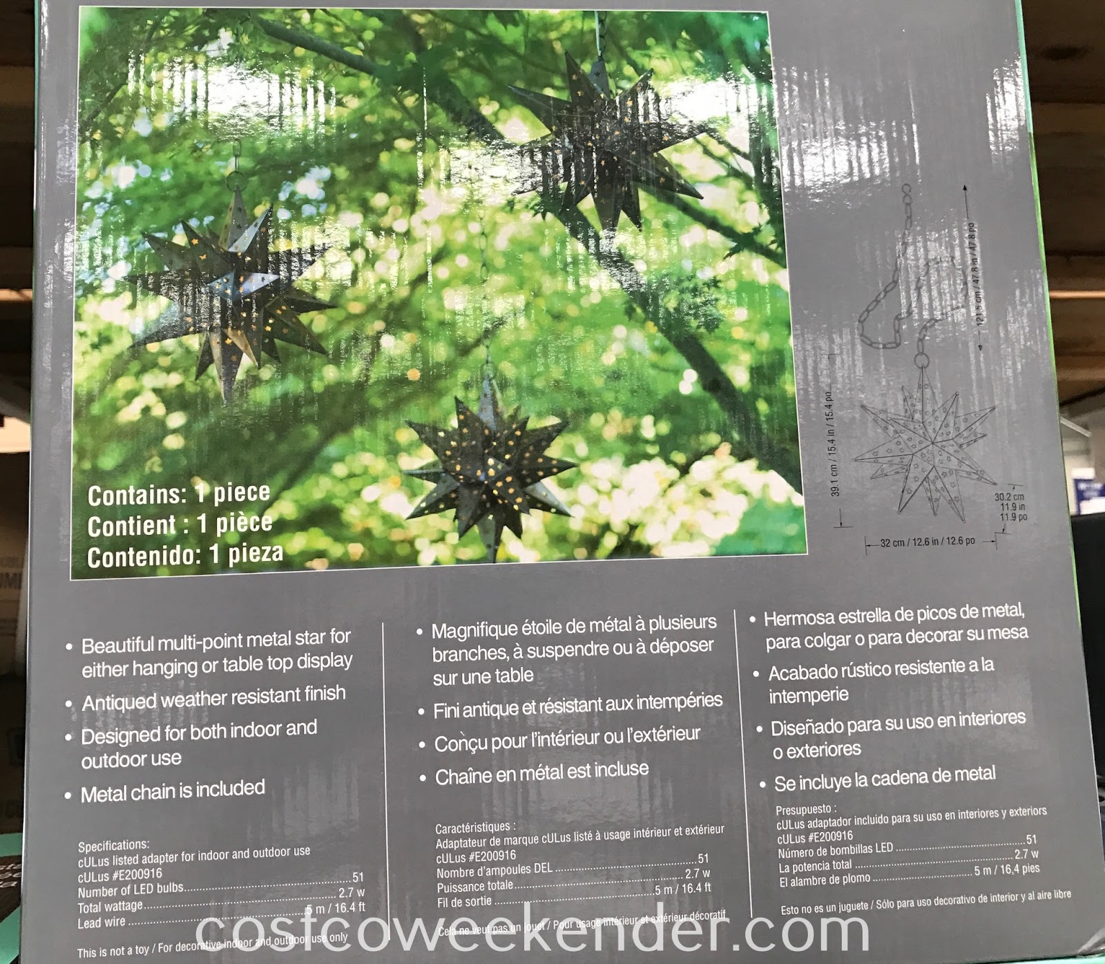 Inside Outside Garden LED Star Light | Costco Weekender