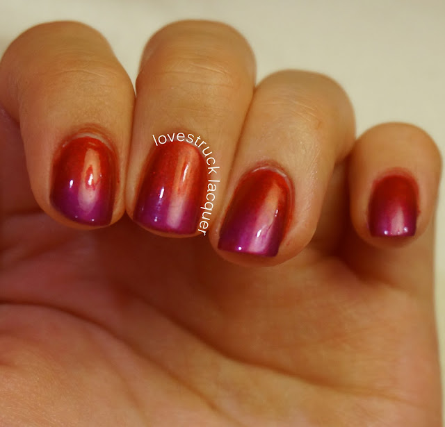 Lovestruck Lacquer: OPI Danke-Shiny Red + China Glaze Coconut Kiss gradient