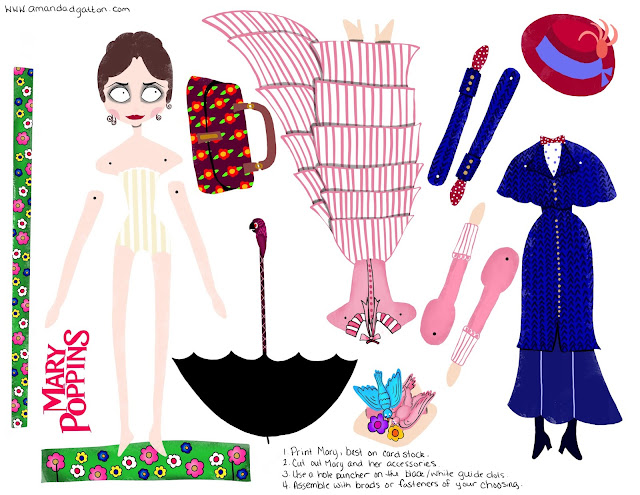 Author Amanda Gatton: Free Mary Poppins DIY Paper Doll
