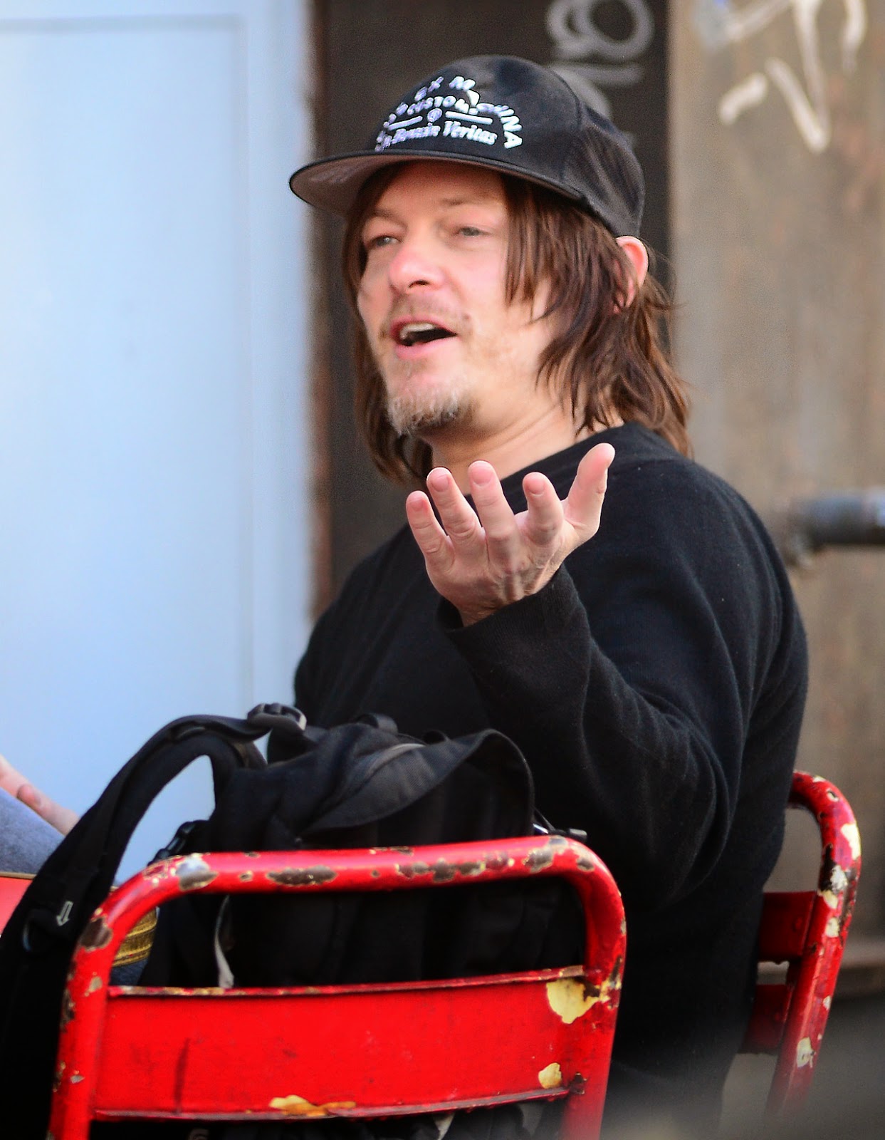 The Reedus: Walking Dead' star Norman Reedus is shown making various ...