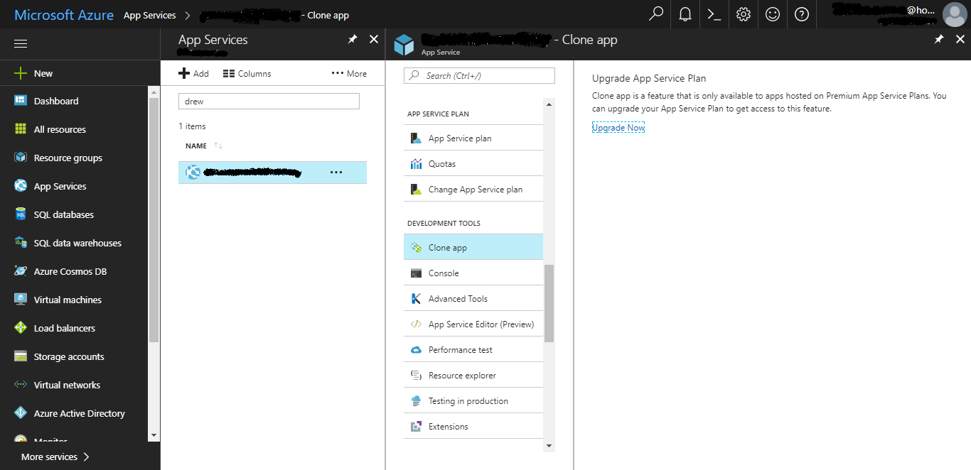 Clone WebApp in Microsoft Azure.