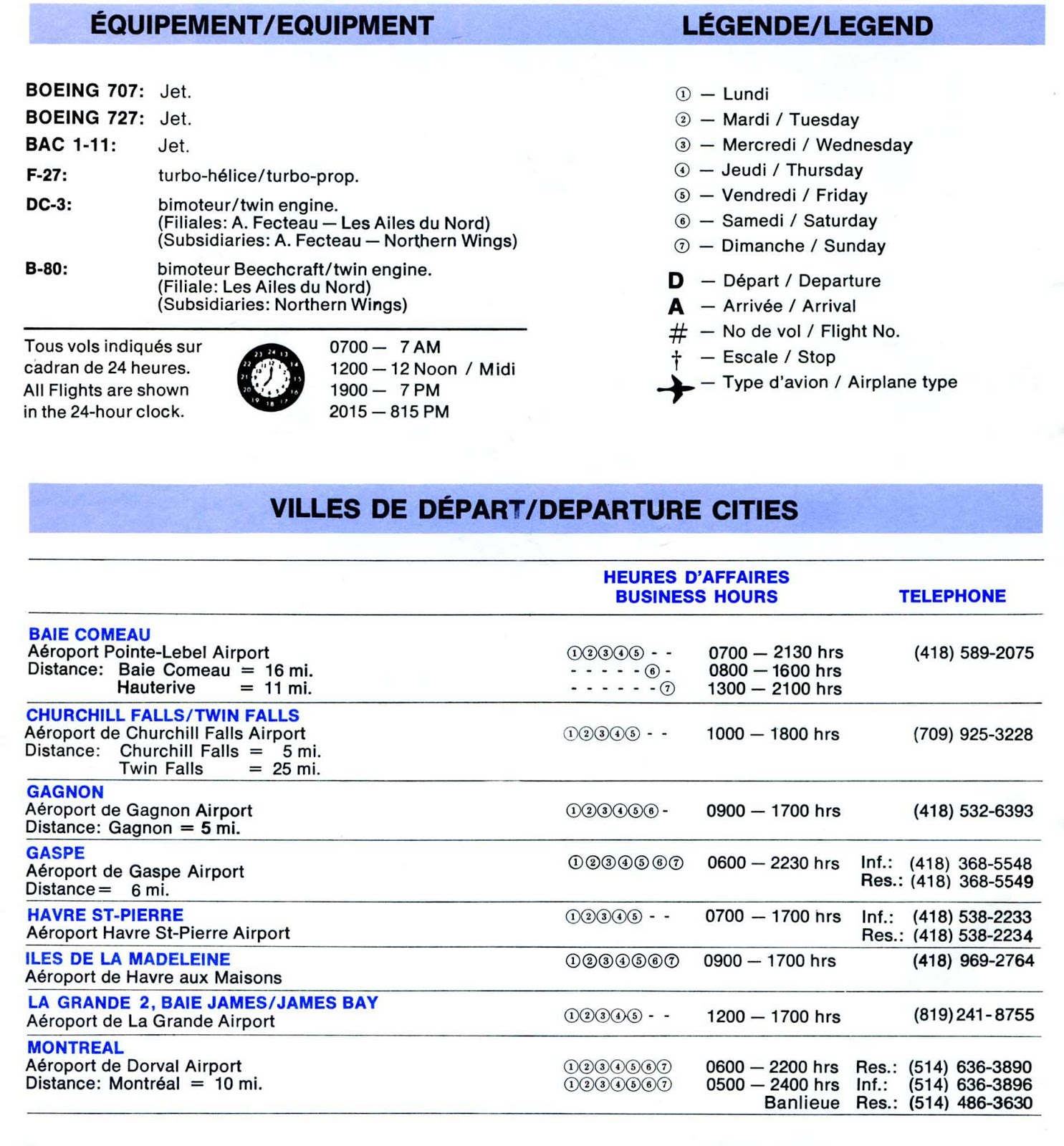 Airline memorabilia: Quebecair (1975)