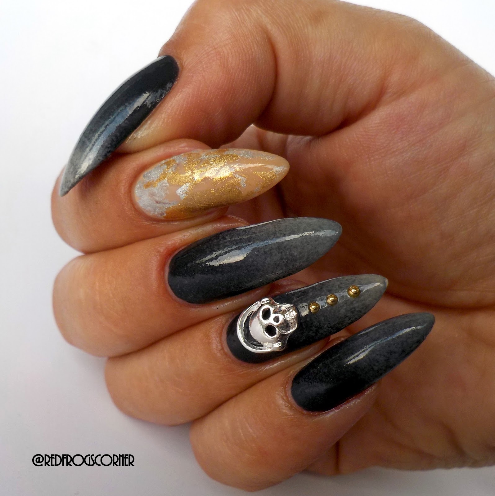 Red polish or bad polish?: Dark ombre with punk elements