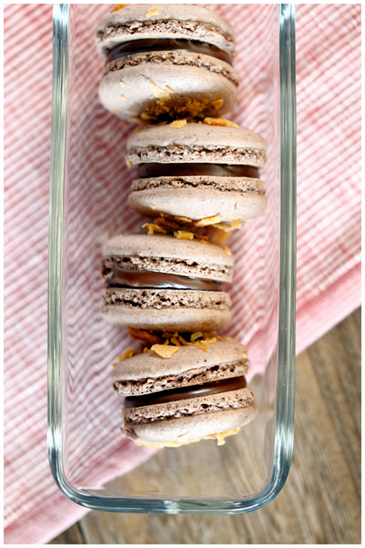 Foodagraphy. By Chelle.: Chocolate hazelnut feuilletine macarons