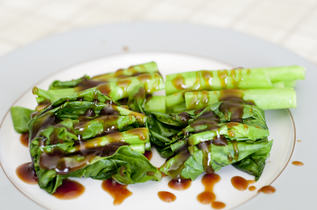 a mix & matchy blog: brined pork chops and steamed gailon