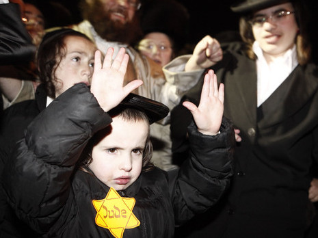 Orthodox Shock With Holocaust Image