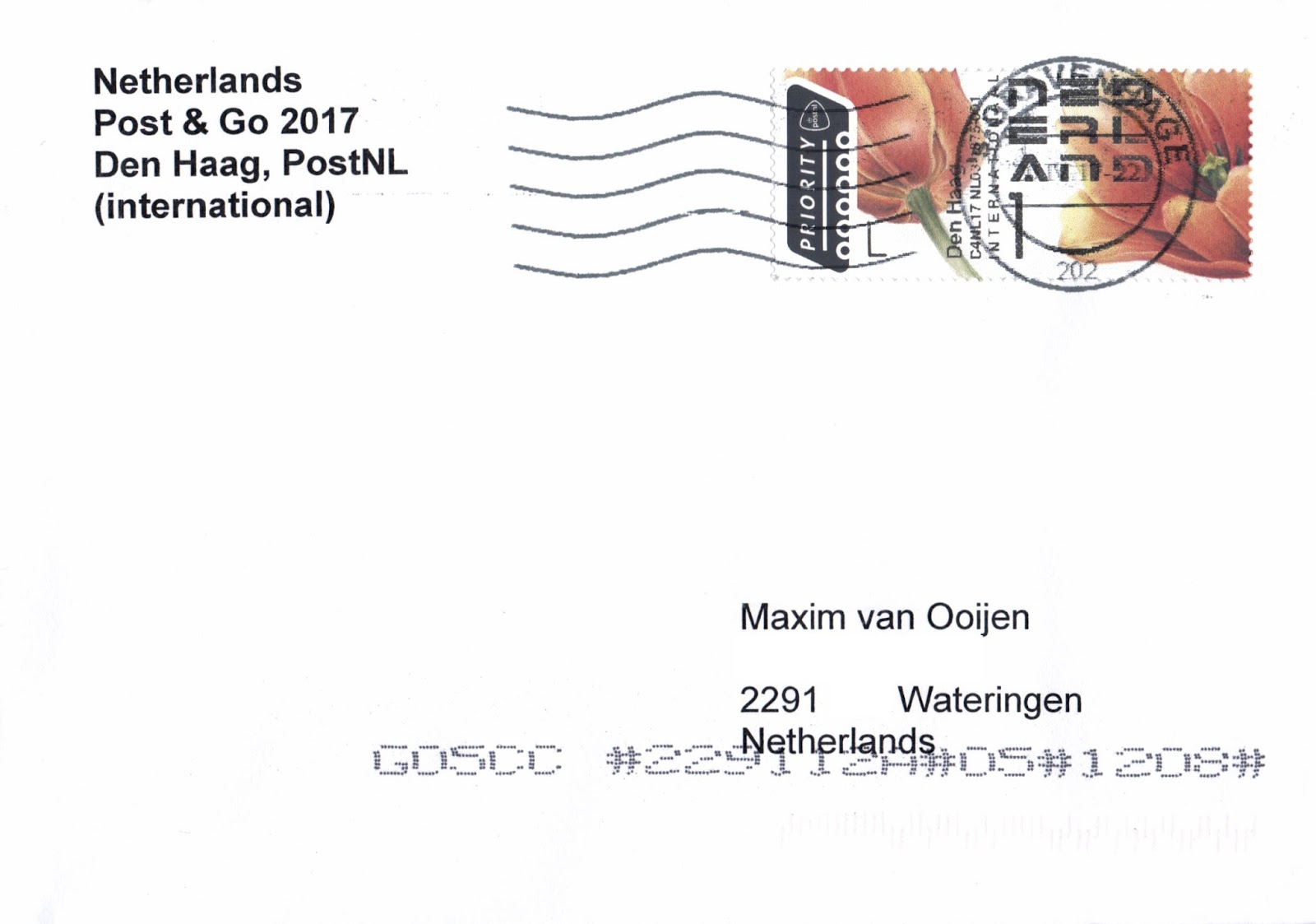 World envelope collection: Netherlands - Post & Go 2017 - Den Haag, PostNL