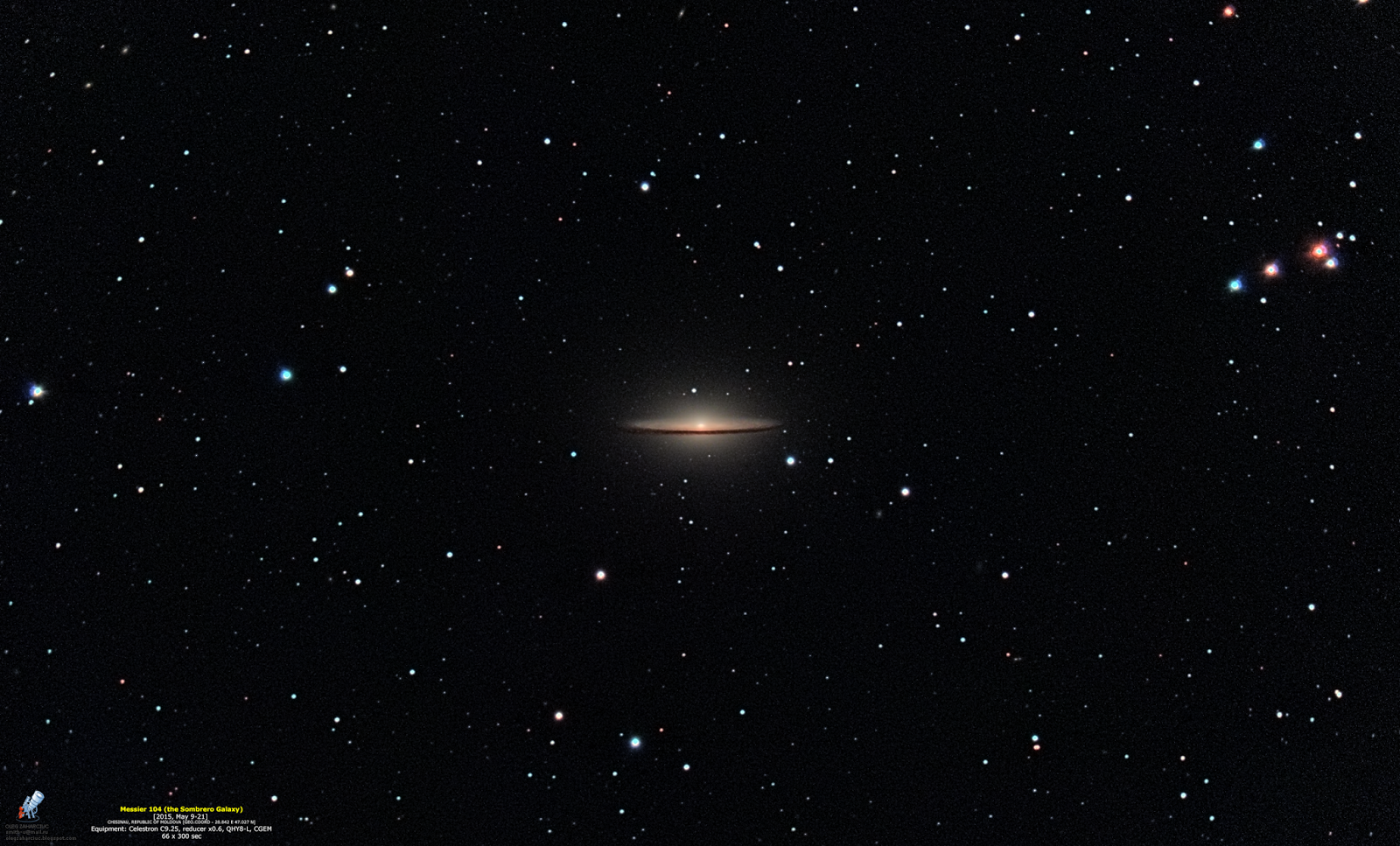Астрофото - Олег Захарчук: Галактика Сомбреро M104 (Messier 104, the ...