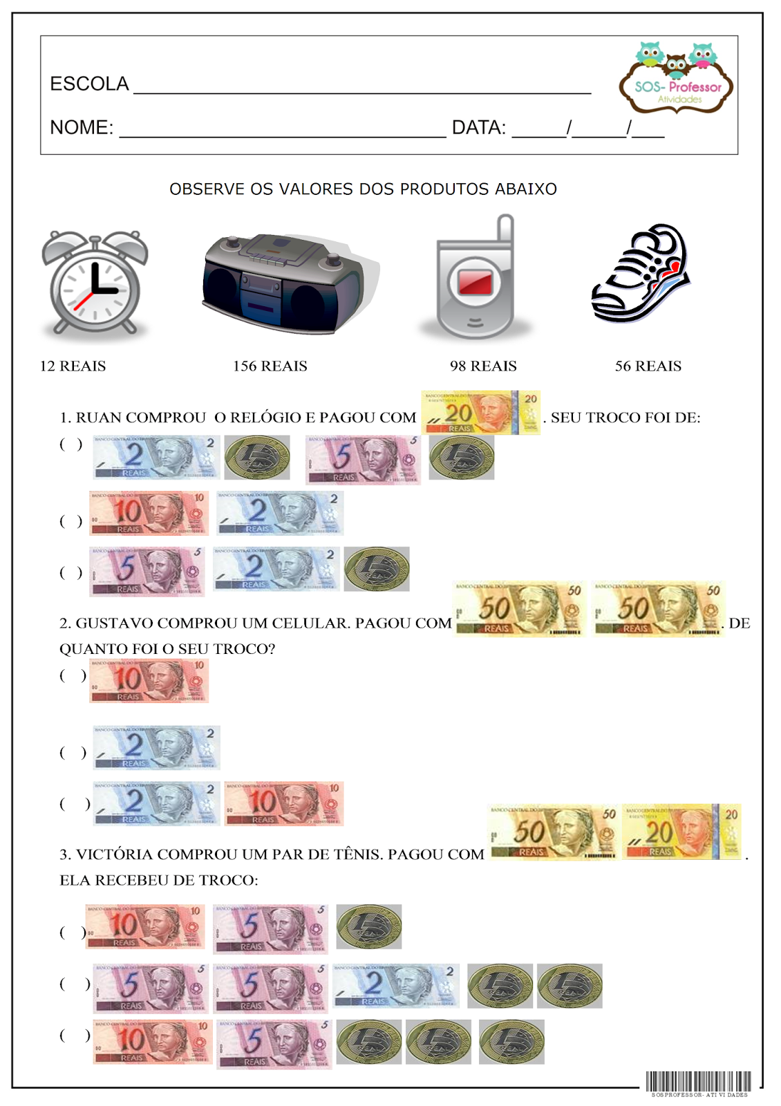 Exercicios Para Dar Troco - FDPLEARN