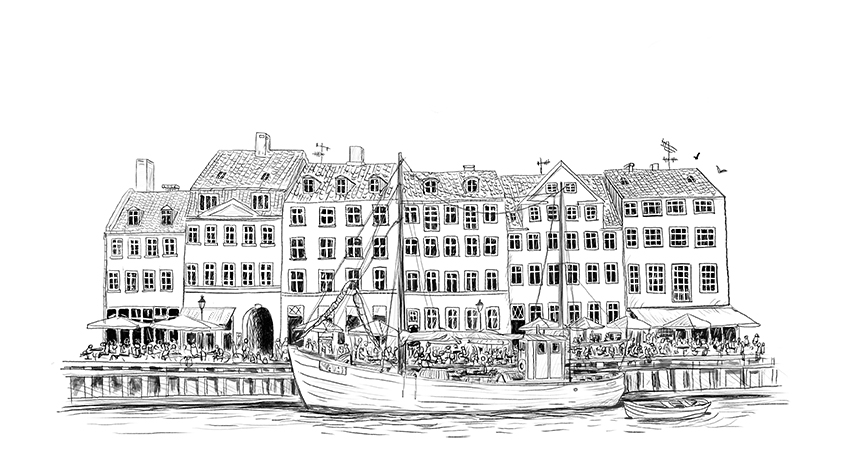 Tomasz Pląskowski - ilustrator: Dania - rysunek