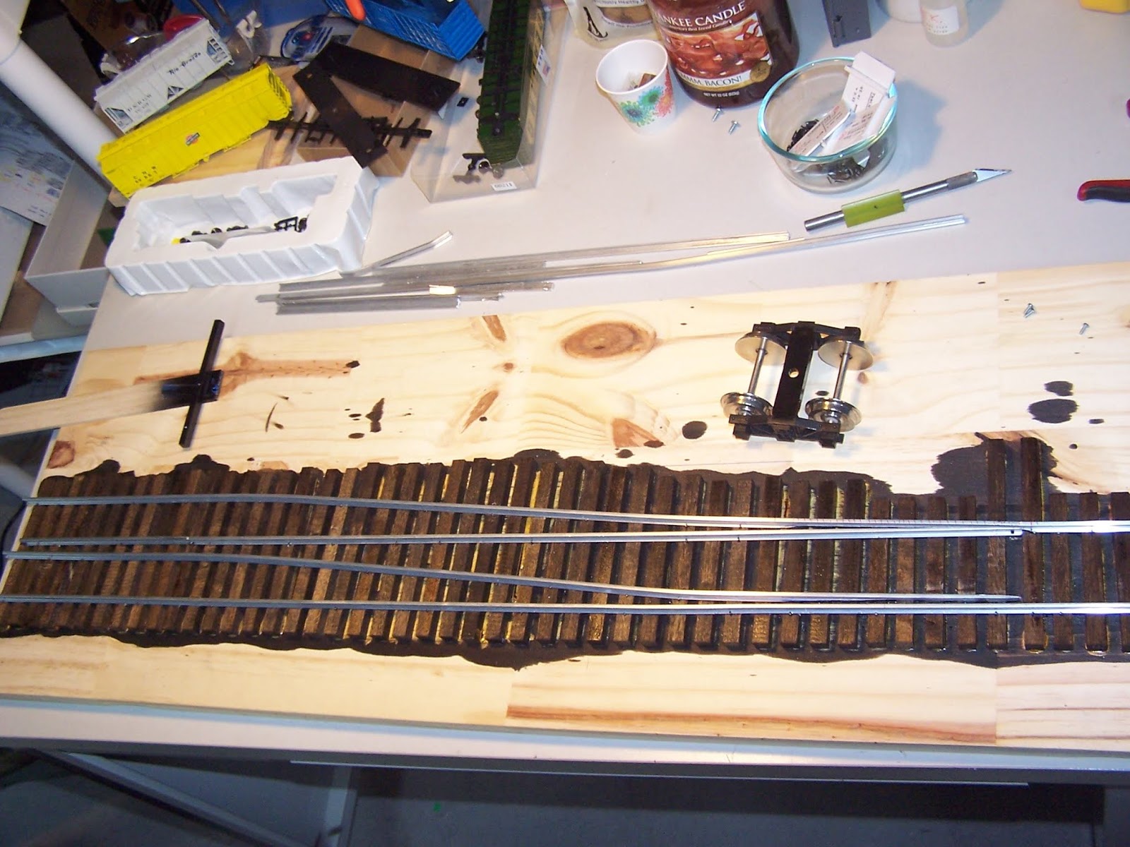 D & H "Colonie Main" layout: Handlaying a Gauntlet Track - 2nd attempt