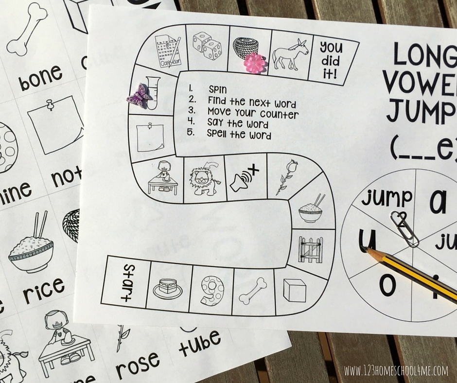 free long vowel jump board game - susan jones teaching long vowel ...