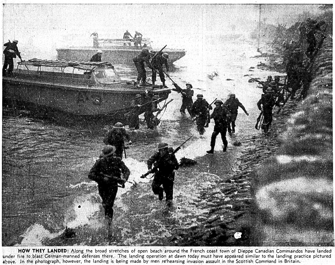 1000 Men, 1000 Stories : Articles: Dieppe Raid 1942 - Operation JUBILEE ...