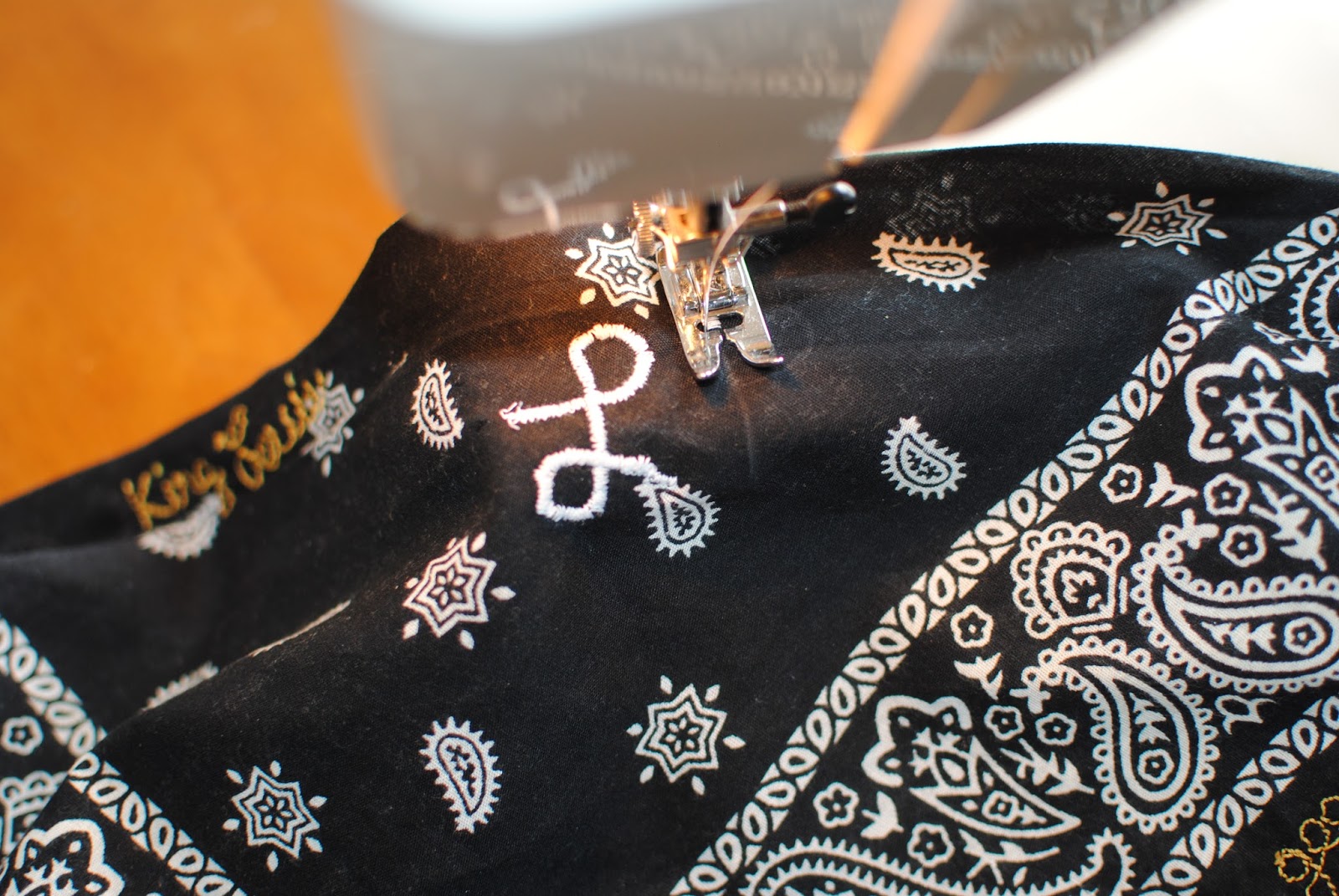 Trash To Couture: DIY Monogram/Embroidered Bandana