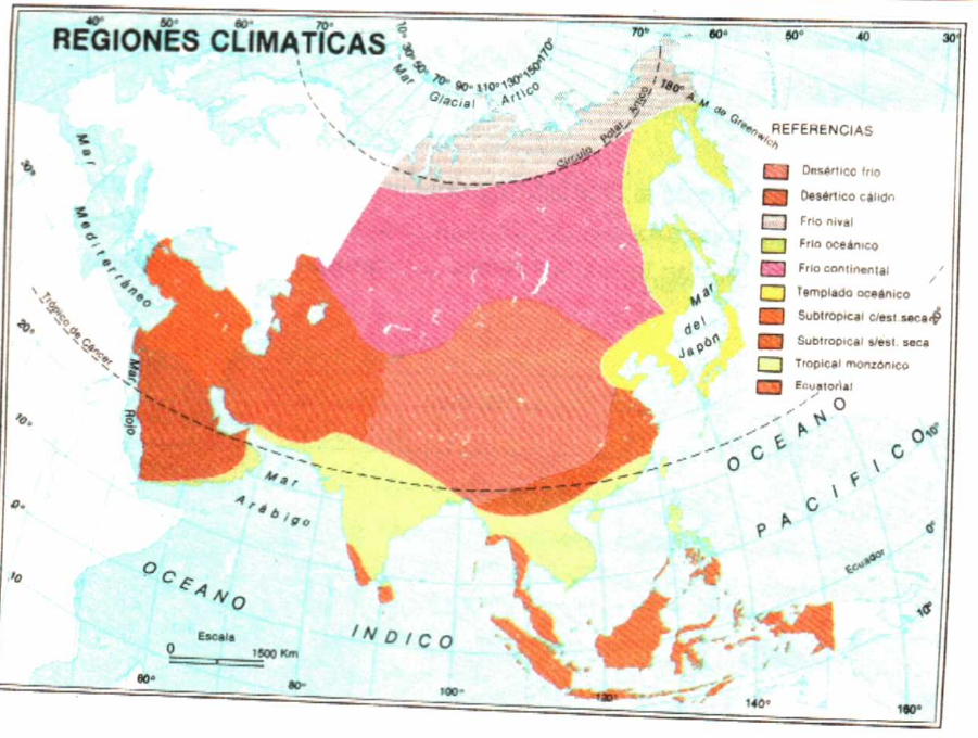 Perspectiva Espacio Temporal Mundial Eje Geográfico : Asia - Climas