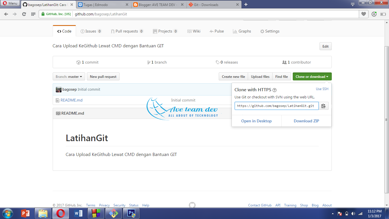 AVE TEAM DEV: Cara Upload di Github Lewat CMD (Command Prompt) Dengan Bantuan GIT