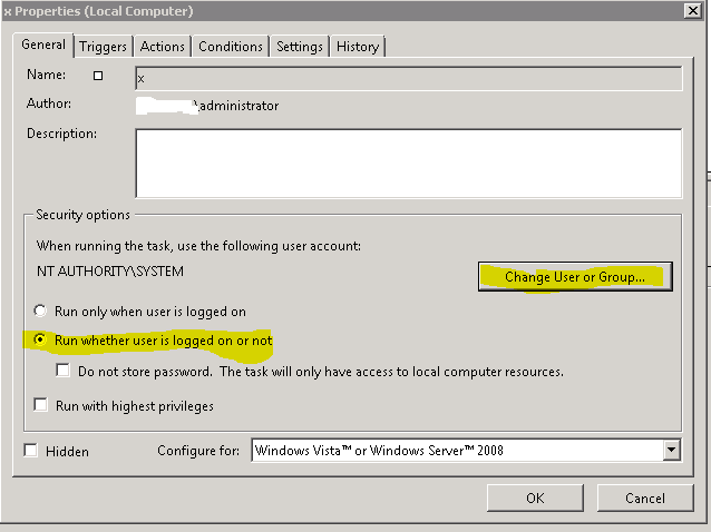 How to set Windows Task Scheduler