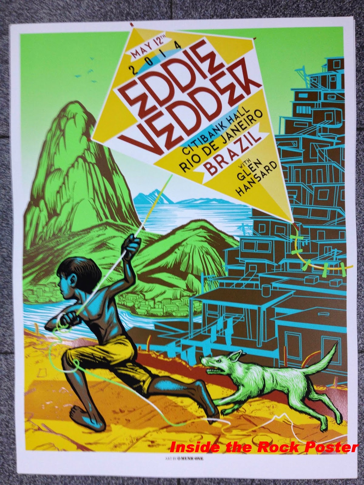 INSIDE THE ROCK POSTER FRAME BLOG: Munk One Eddie Vedder Rio De Janeiro ...