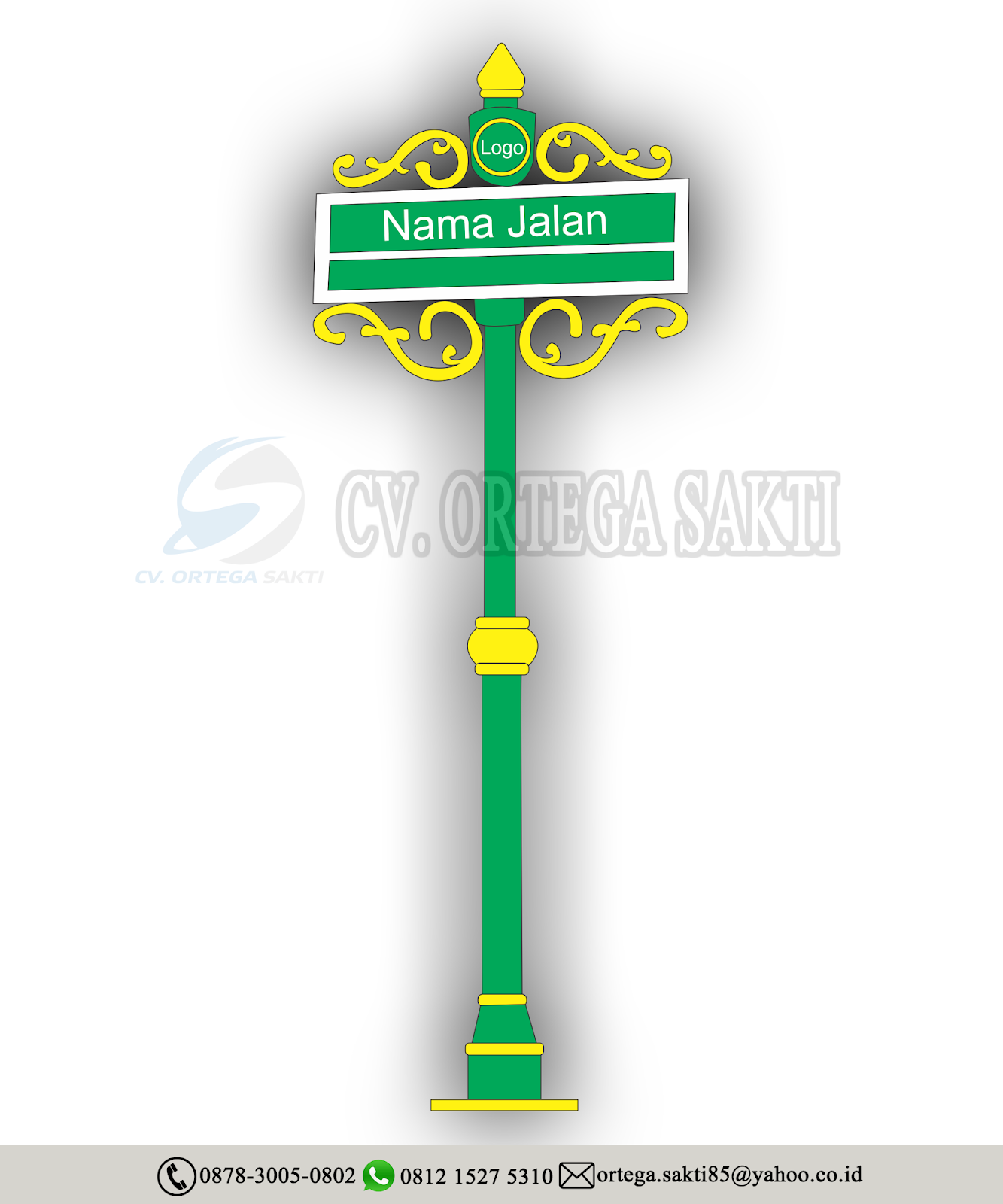 Tiang Papan Nama Jalan - Lampu Penerangan Jalan