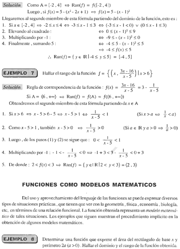 CALCULO DE RANGO DE UNA FUNCIÓN EJERCICIOS RESUELTOS PDF