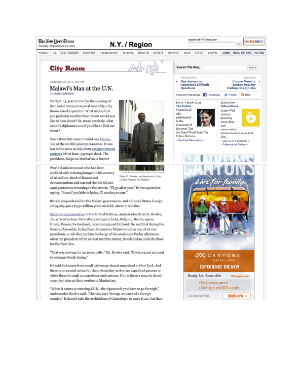 BRIAN G. BOWLER: NEWS