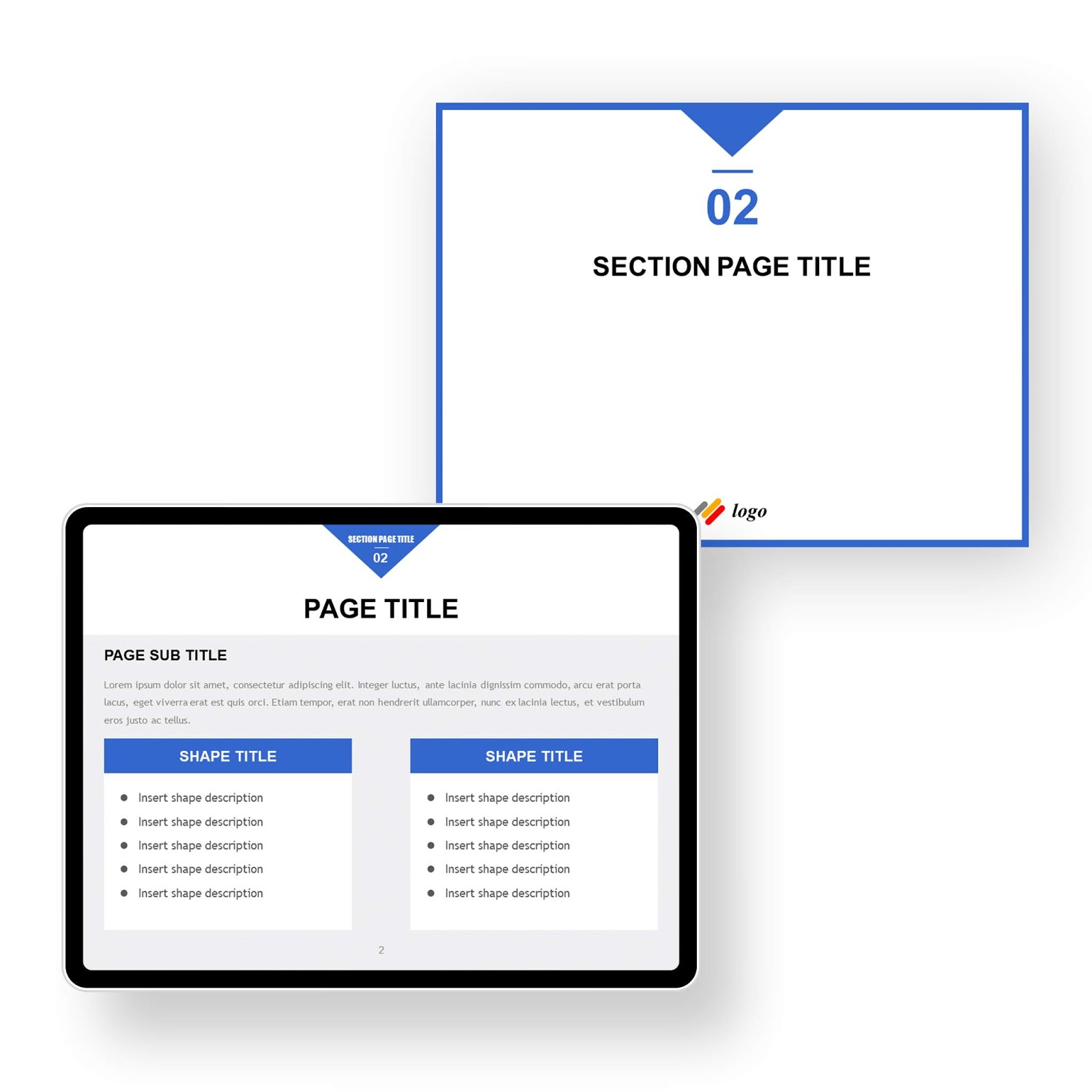 Inverted Triangle Blue Point PowerPoint Templates - PowerPoint Free