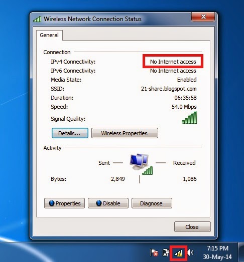 Cara Mengatasi "No Internet Access" Pada Wifi Windows 7 - [ 21-SHARE ]