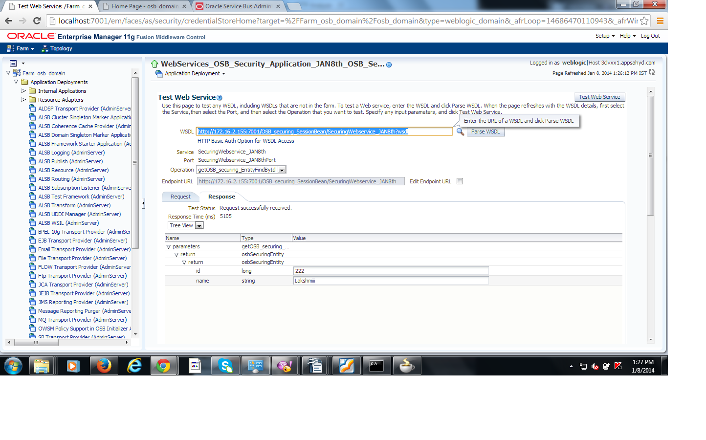 Lakshmi Mavillapalli 's Blog : Creating EJB webservice using JDEV