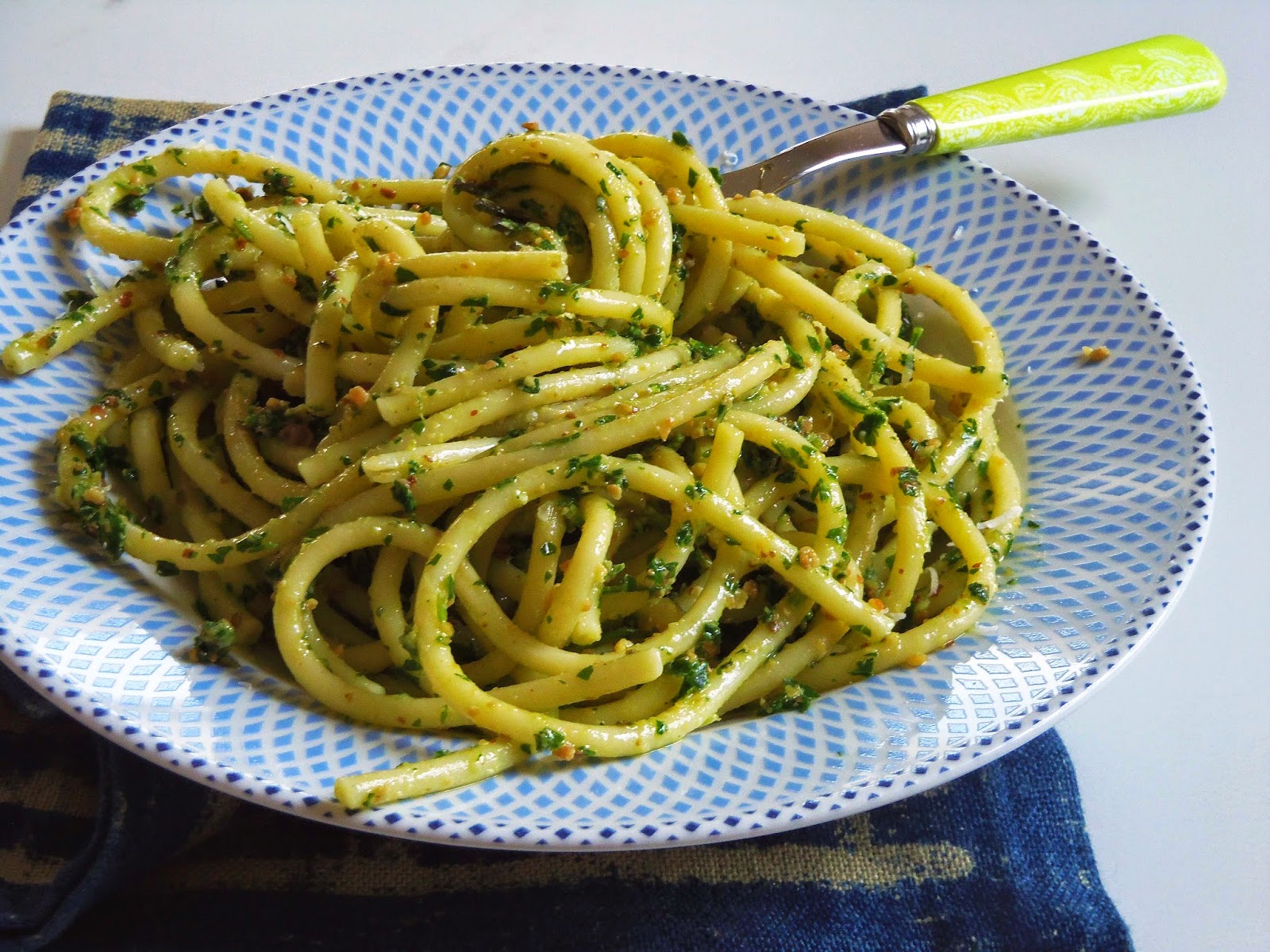 Simply Romanesco: Spaghetti with Parsley Pesto