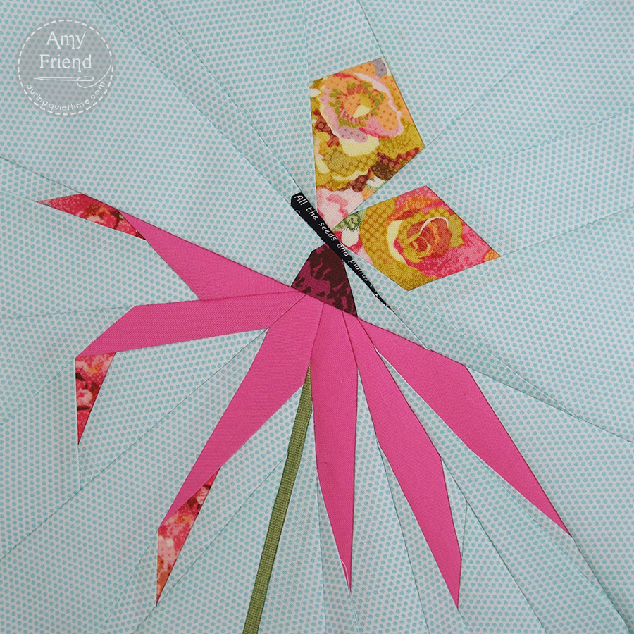 Coneflower with Butterfly Paper Pieced Pattern | During Quiet Time