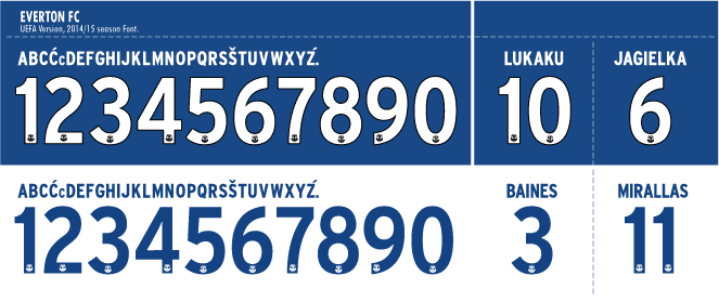 Football teams shirt and kits fan: Font Everton Europa 2014/15 Kits